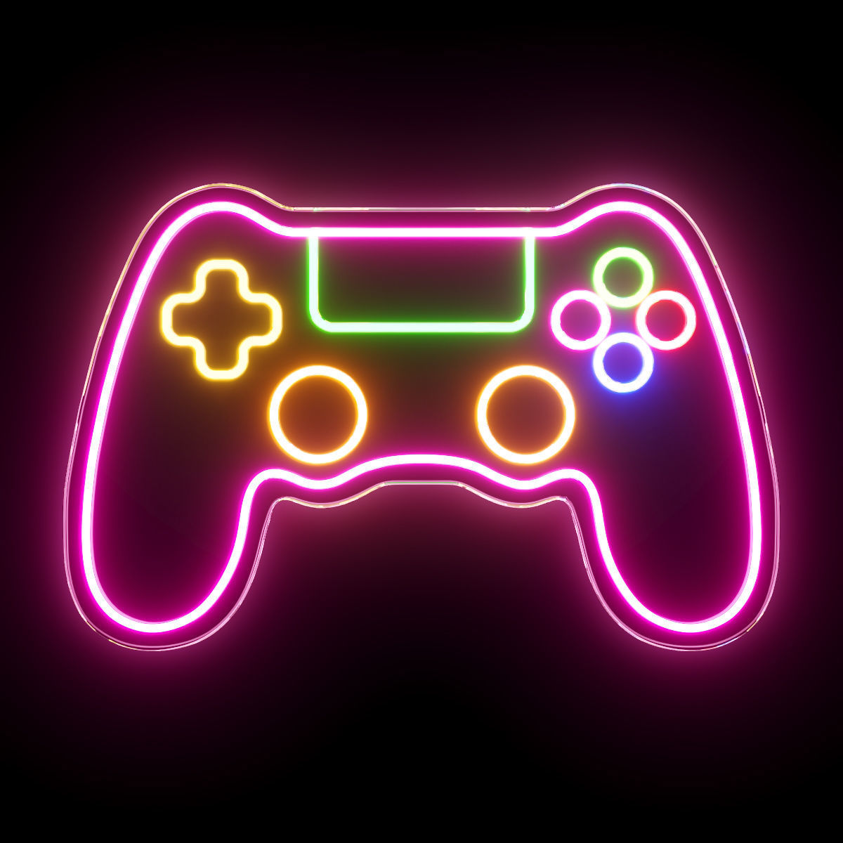 Gamepad Neon Sign 3D model | CGTrader