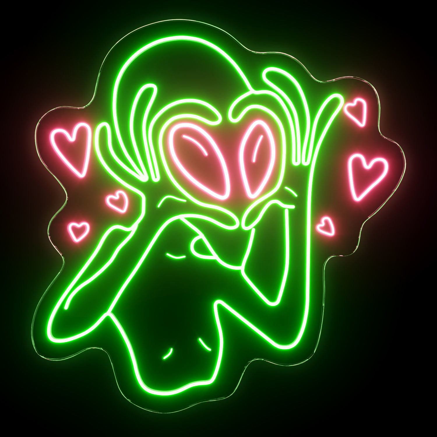Alien In Love Neon Sign 3D model | CGTrader
