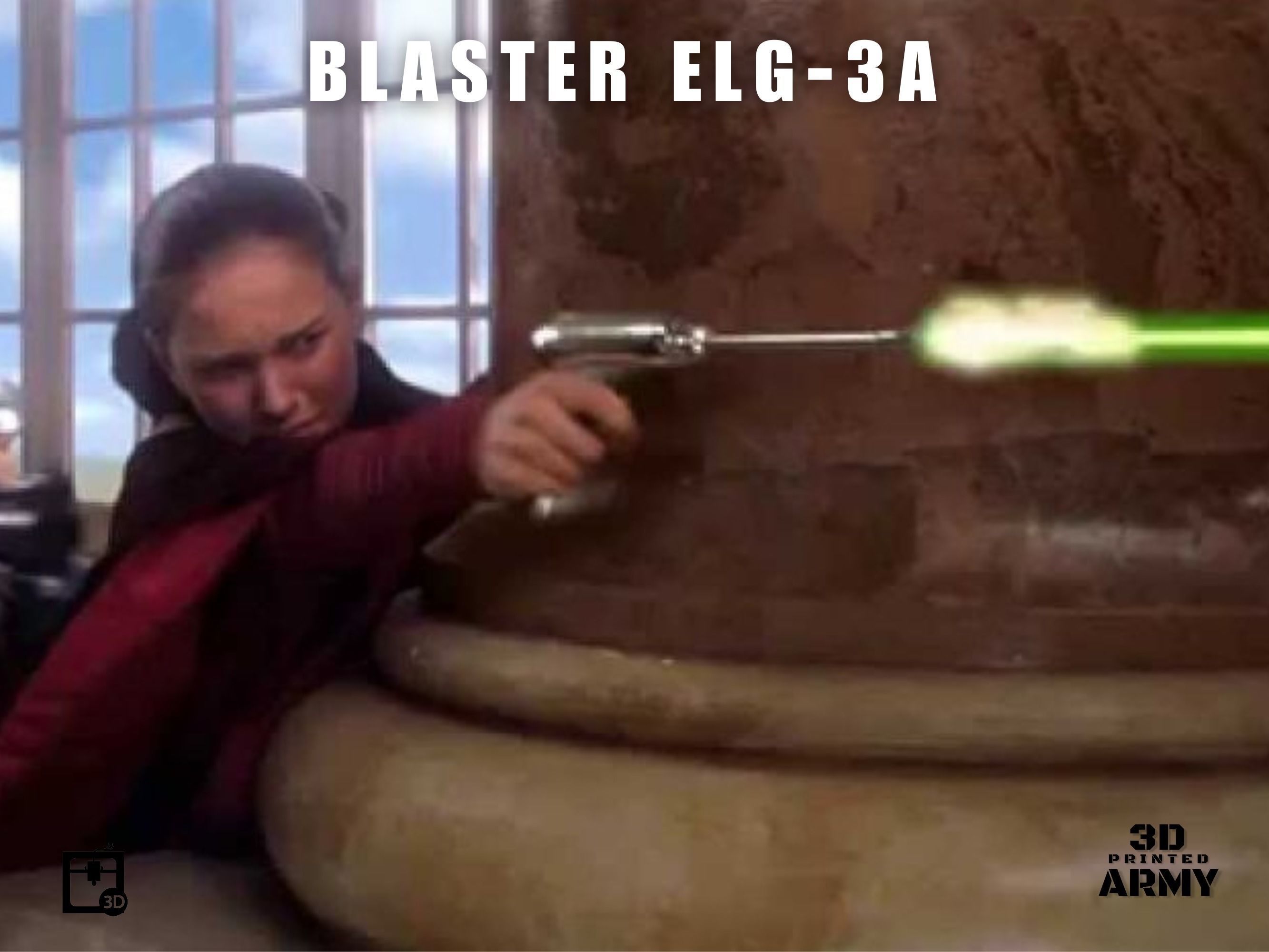 Padme amidala blaster ELG-3A - STL files for 3D printing 3D model 3D ...