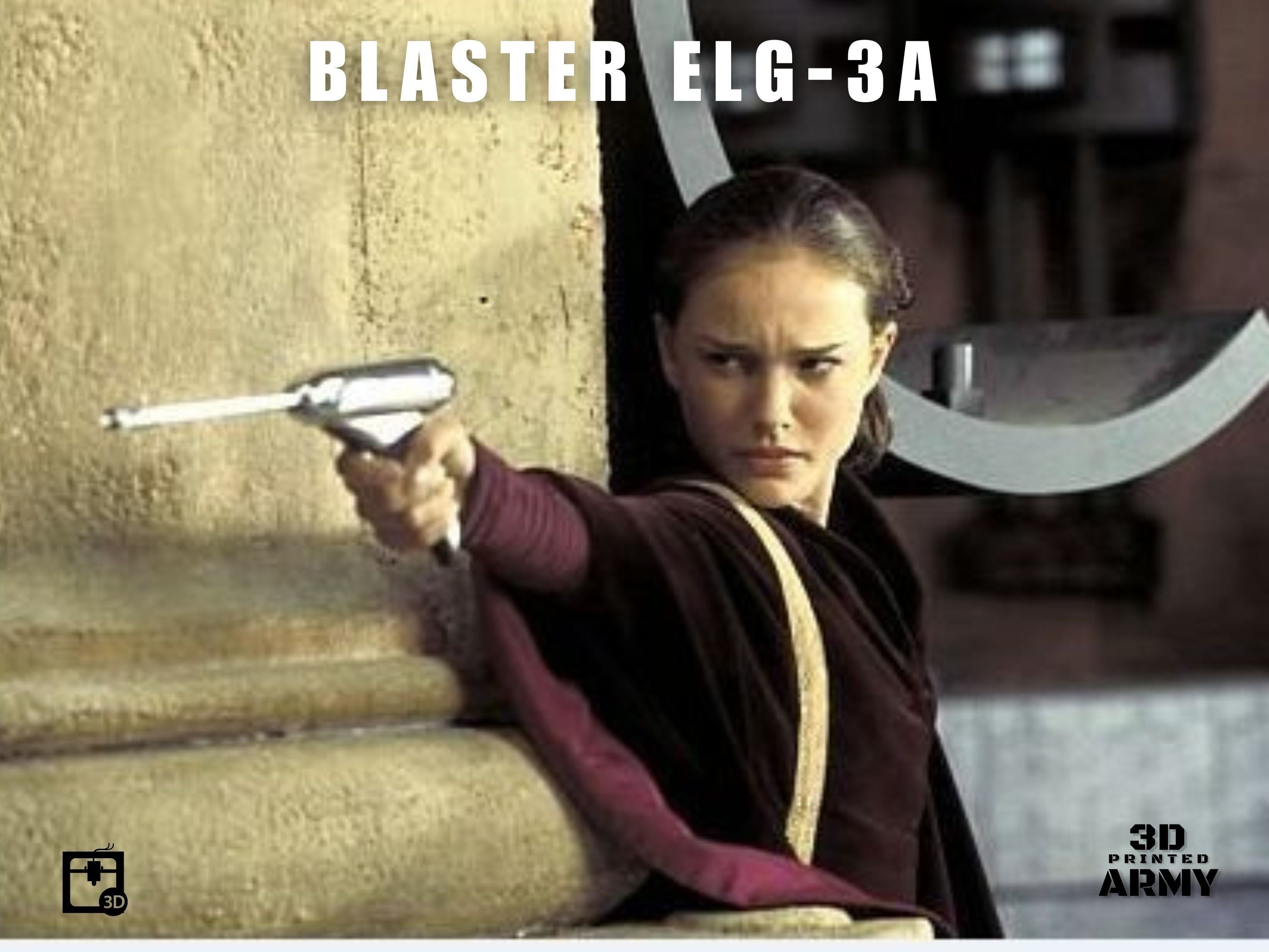 Padme amidala blaster ELG-3A - STL files for 3D printing 3D model 3D ...