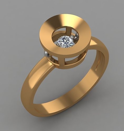 Ring with moving dancing gem 3D model 3D printable | CGTrader