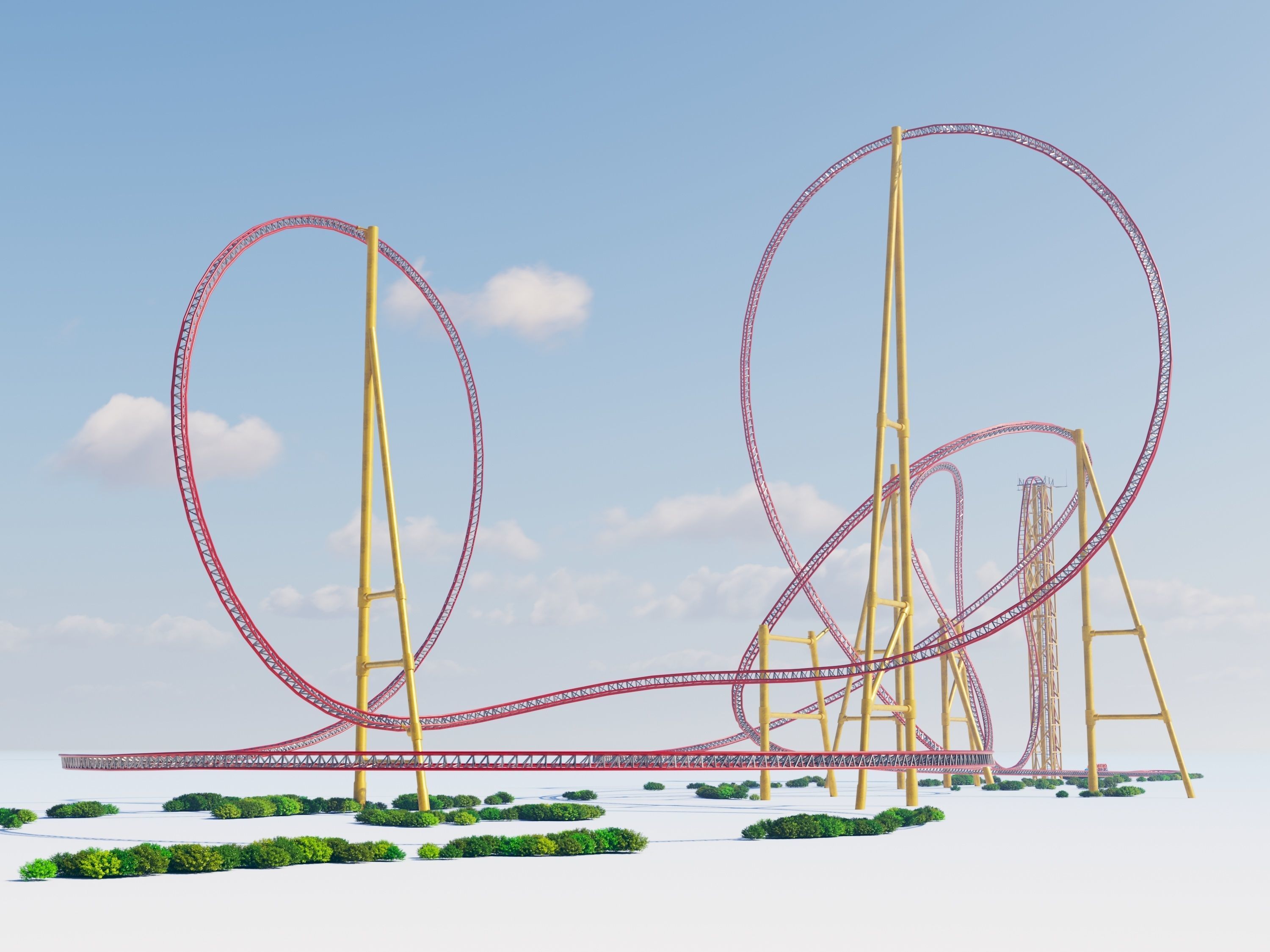 Modern roller coaster track 3D model | CGTrader