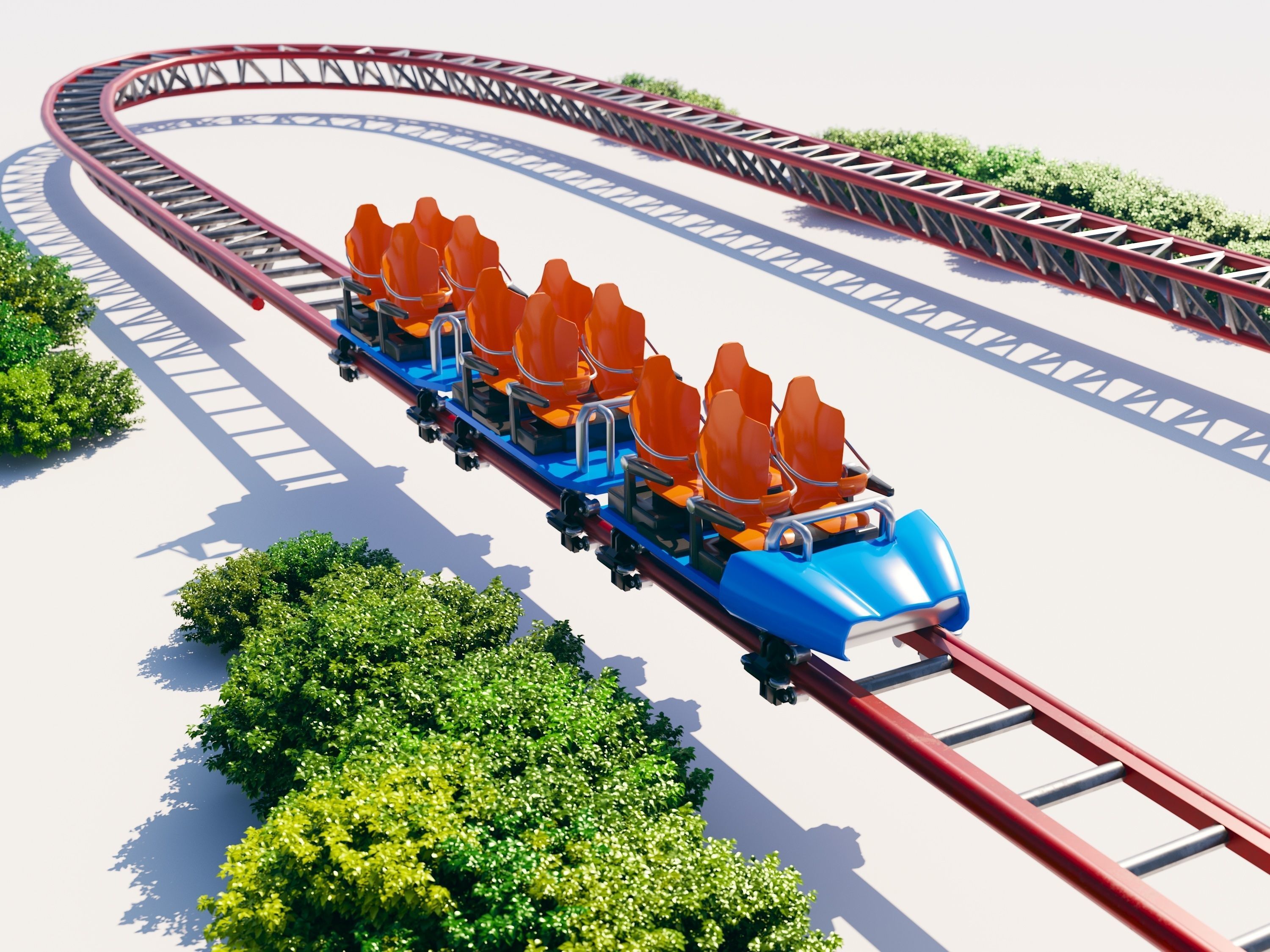 Modern roller coaster track 3D model | CGTrader