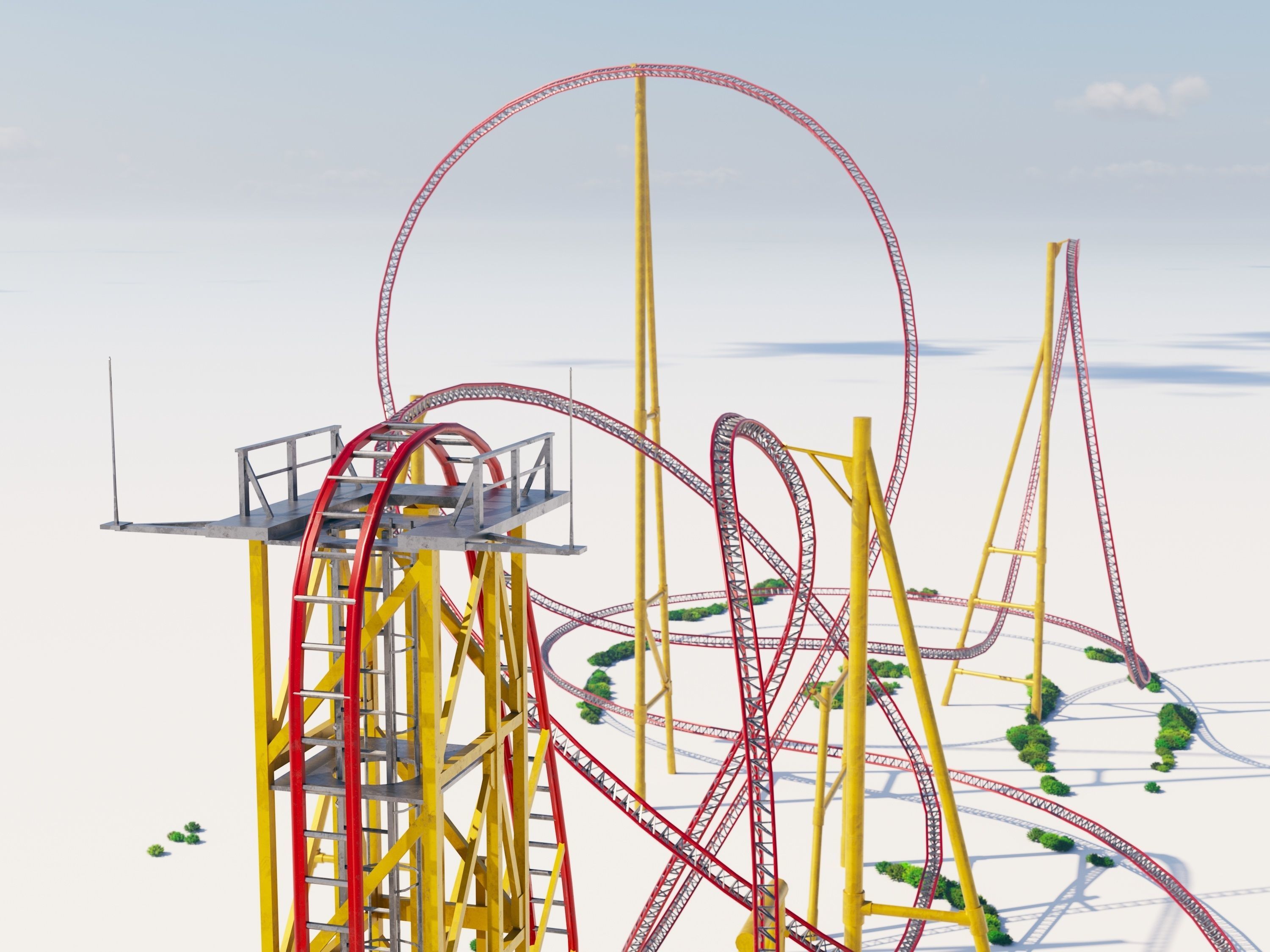 Modern roller coaster track 3D model | CGTrader