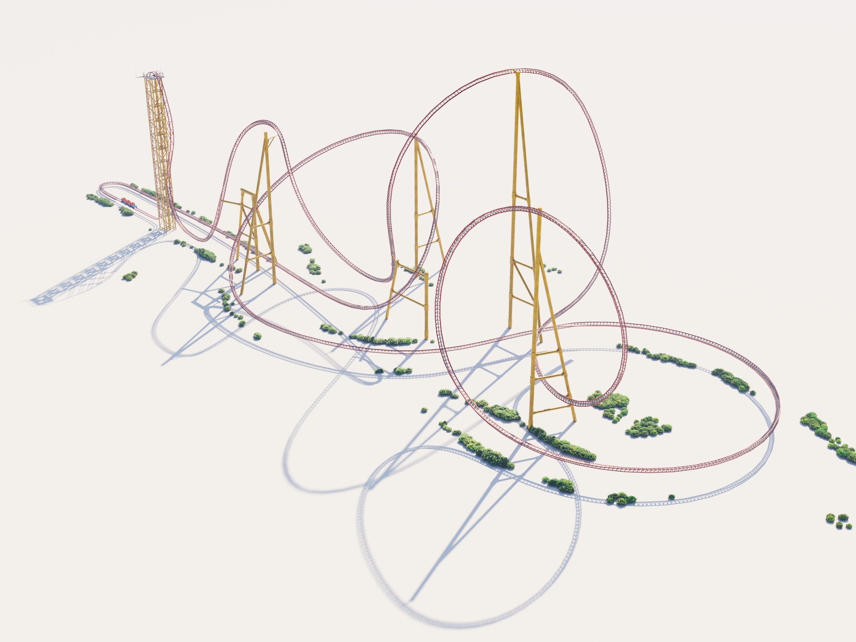 Modern roller coaster track 3D model | CGTrader