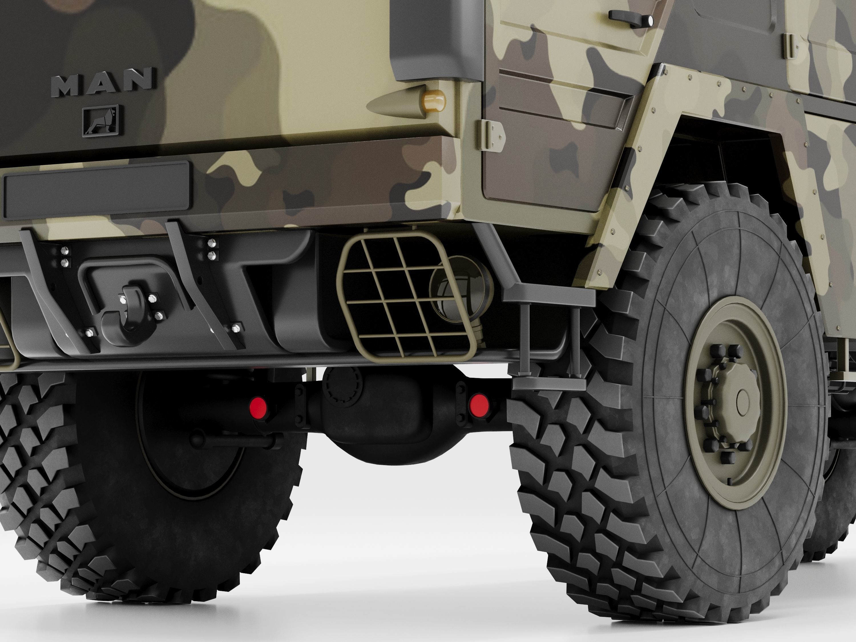 Rheinmetall Man Kat1 4x4 Flat Bed - Tent 3D model | CGTrader