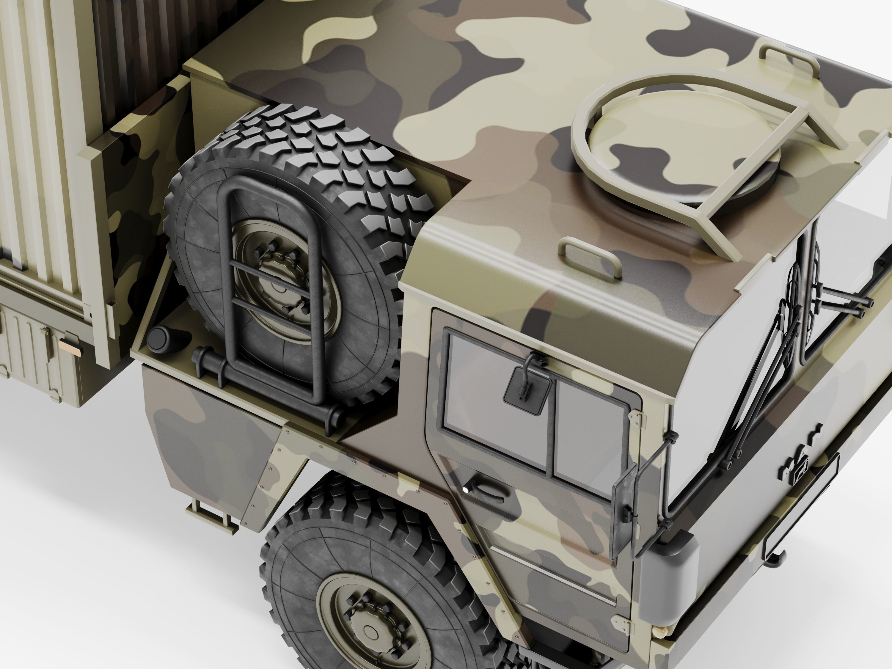 Rheinmetall Man Kat1 4x4 Flat Bed - Container 3D model | CGTrader