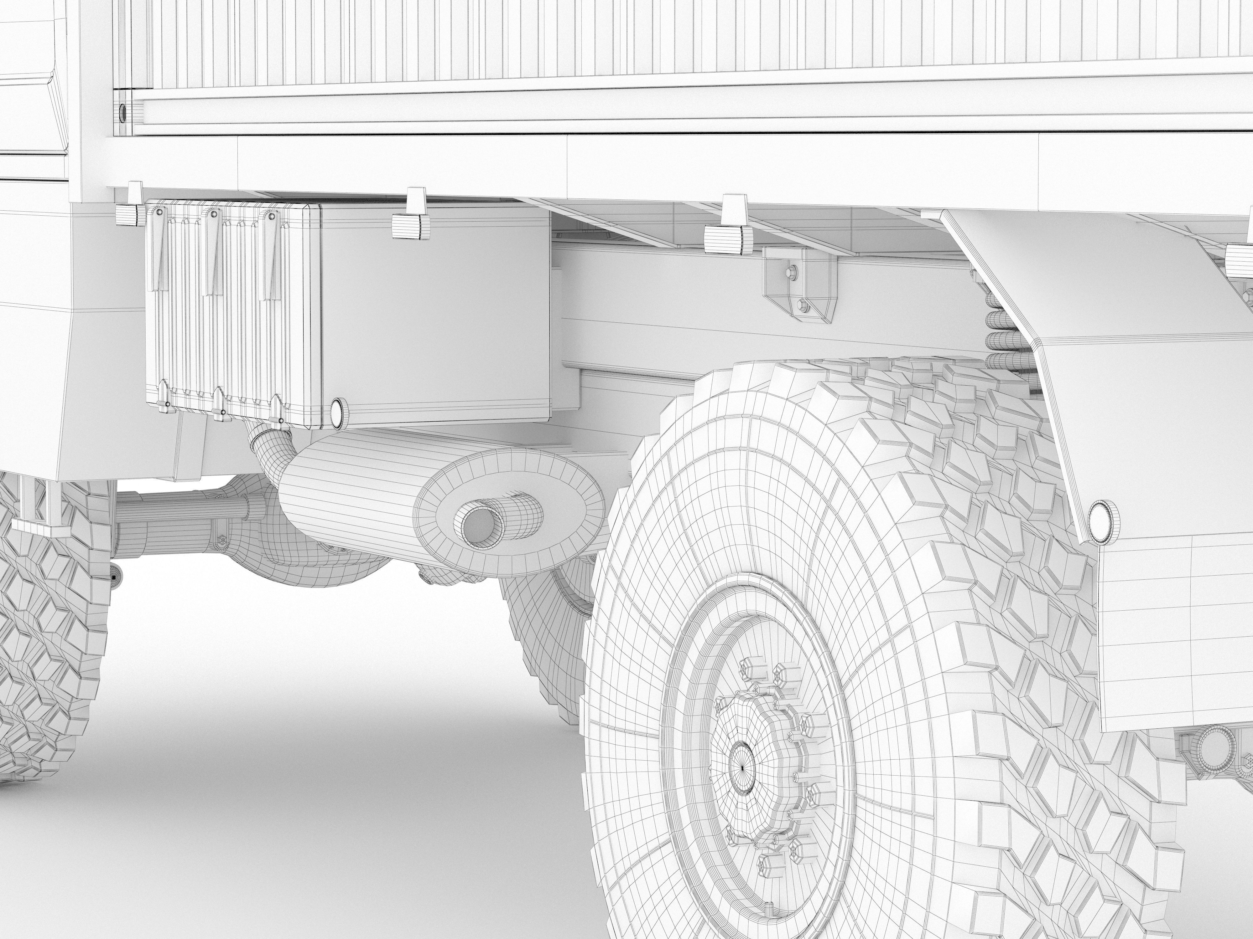 Rheinmetall Man Kat1 4x4 Flat Bed - Container 3D model | CGTrader