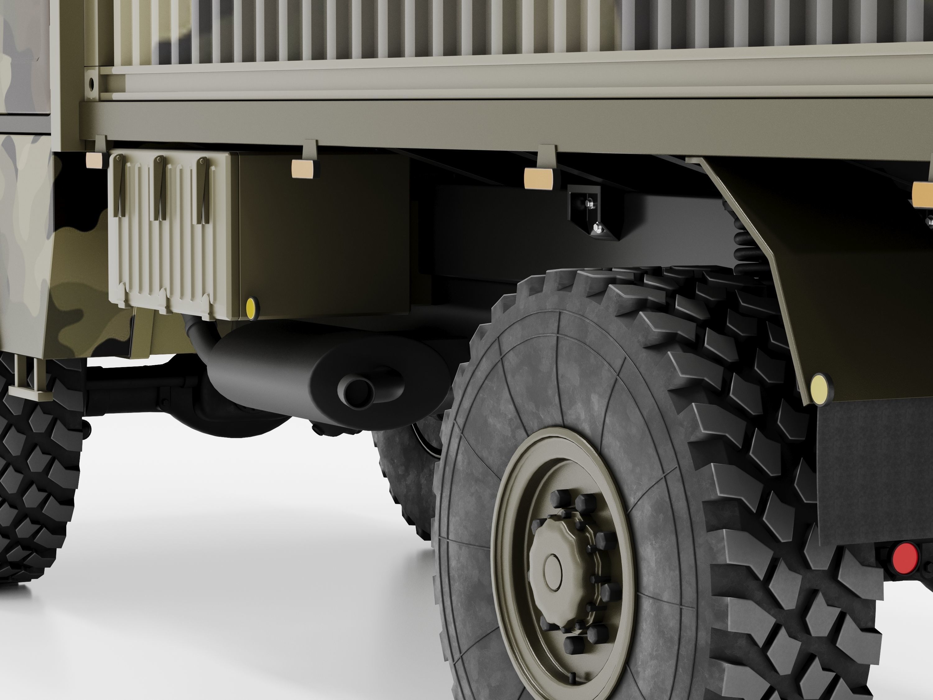Rheinmetall Man Kat1 4x4 Flat Bed - Container 3D model | CGTrader