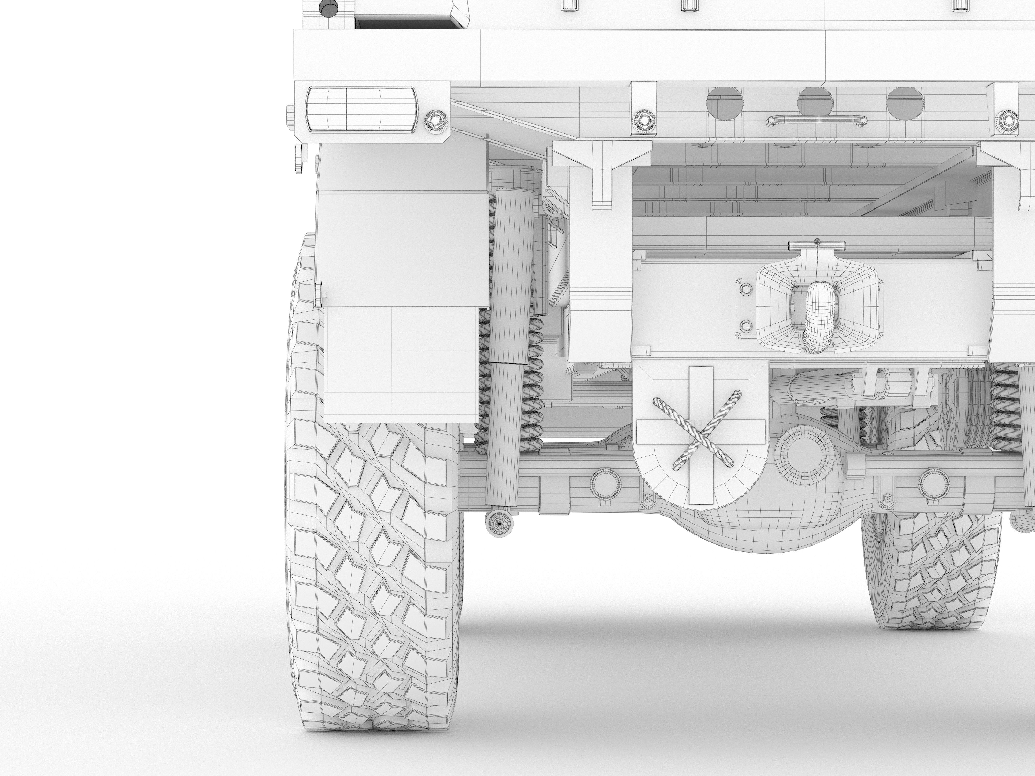 Rheinmetall Man Kat1 4x4 Flat Bed - Container 3D model | CGTrader