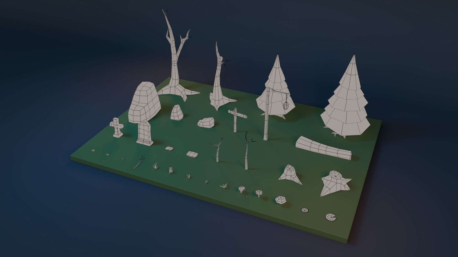 3D model Pack Forest Swamp VR / AR / low-poly | CGTrader