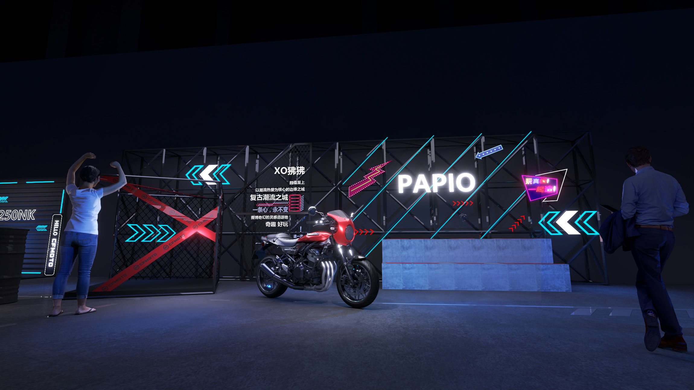 Motorcycle Exhibition booth 3D model | CGTrader
