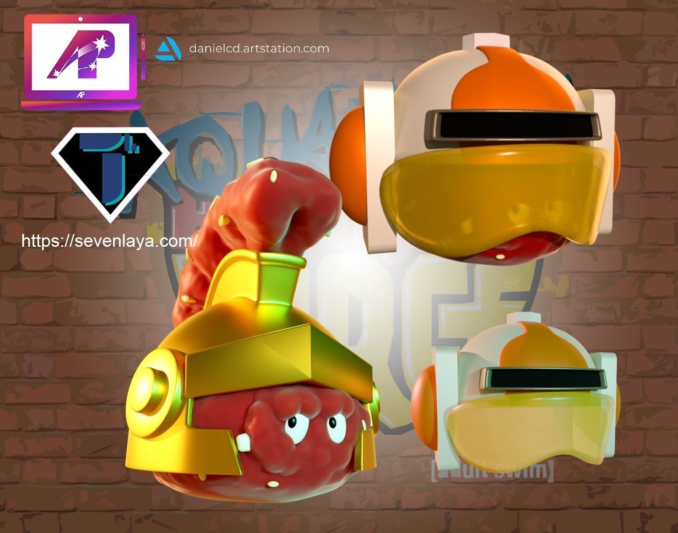 Aquateen Meatwad 3 in 1 3D model 3D printable | CGTrader