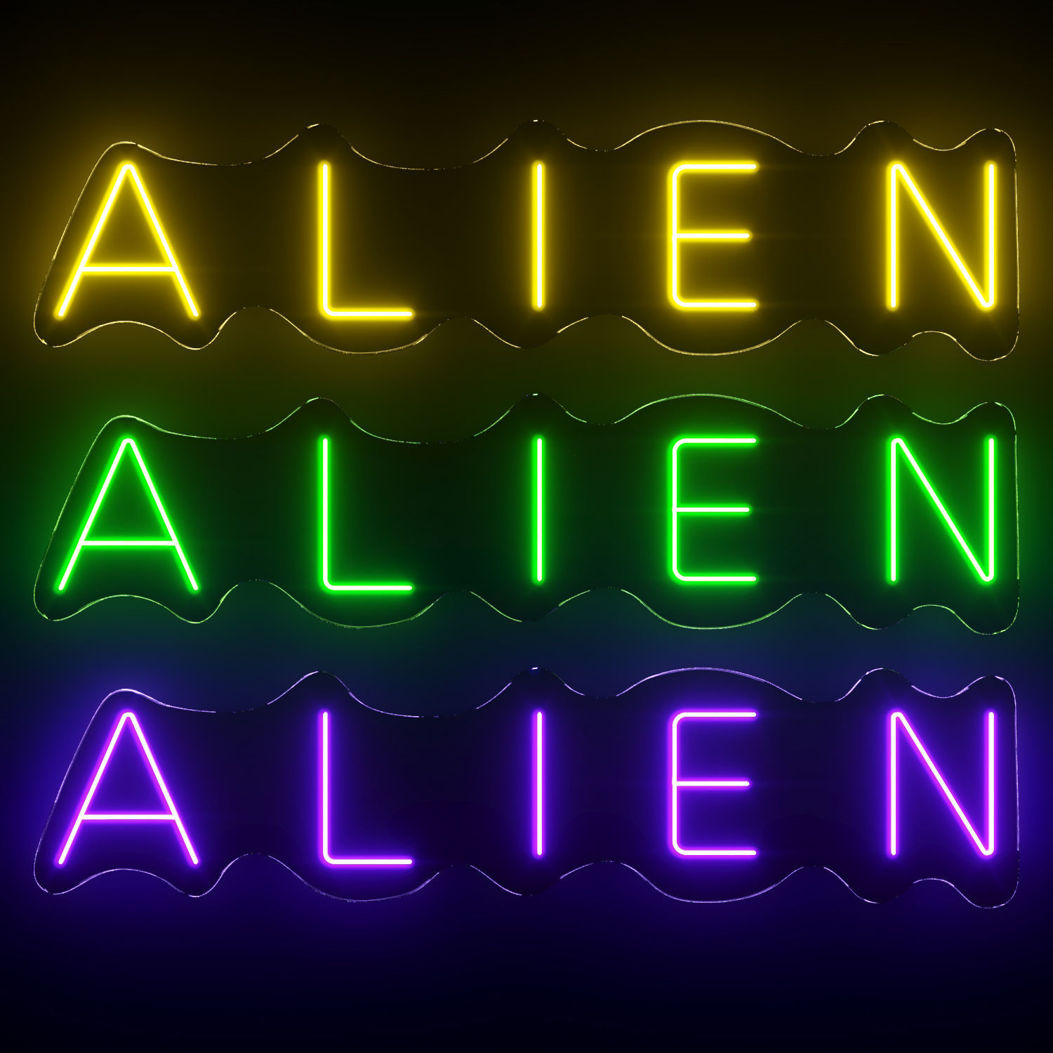 Alien Neon Sign 3D model | CGTrader
