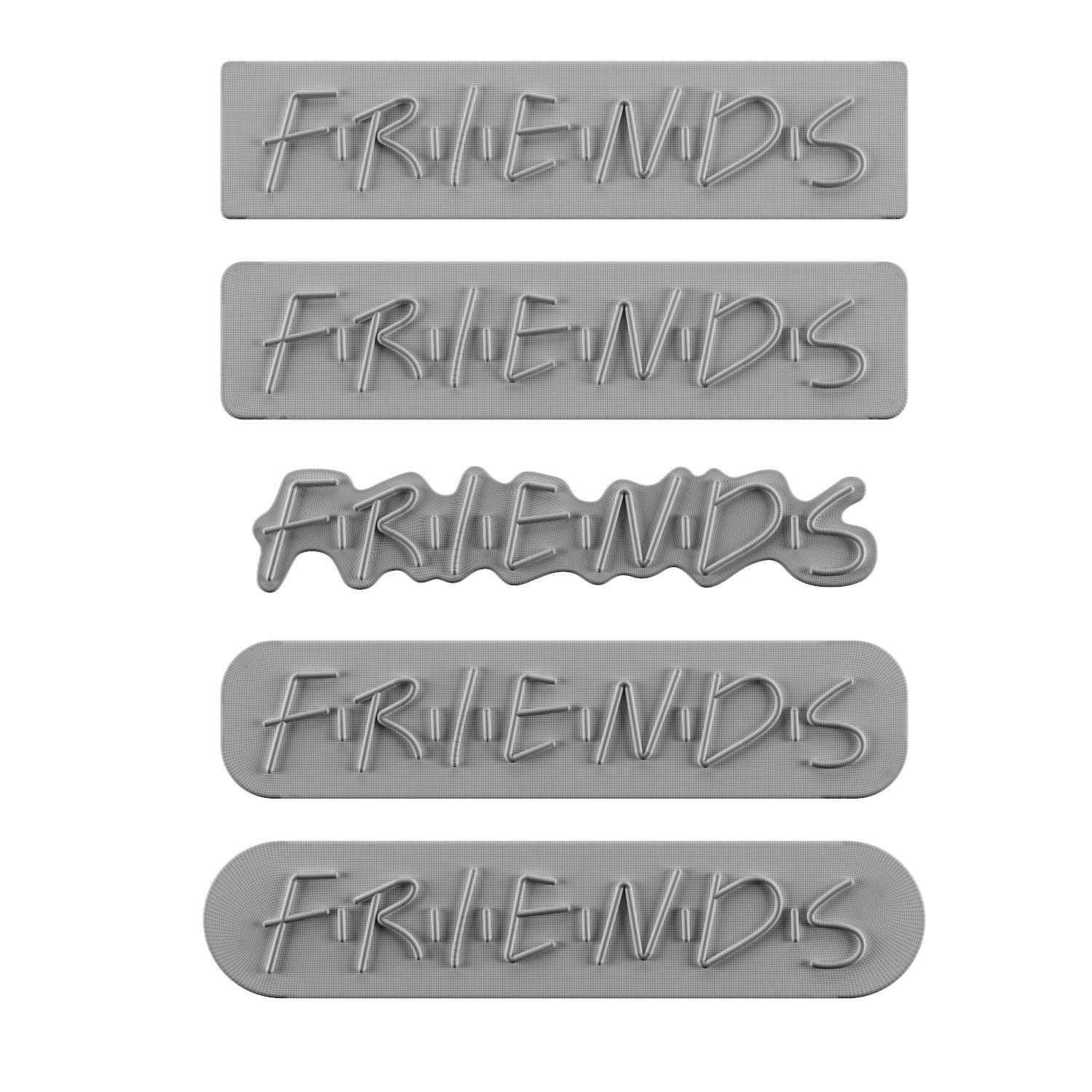 Friends Neon Sign Set 3D model | CGTrader
