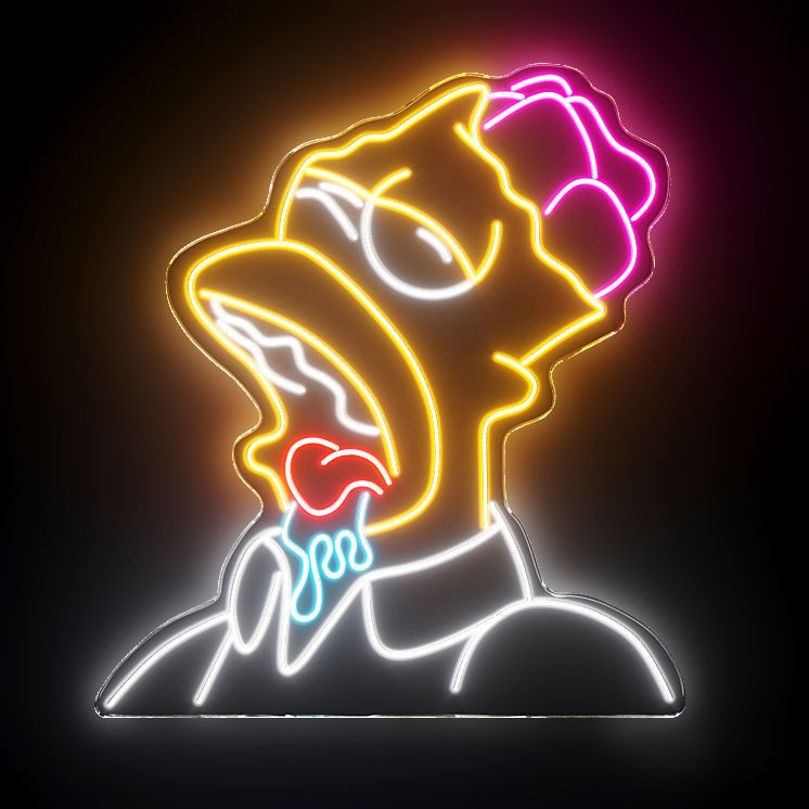 Homer Simpson Neon Sign 3D model | CGTrader