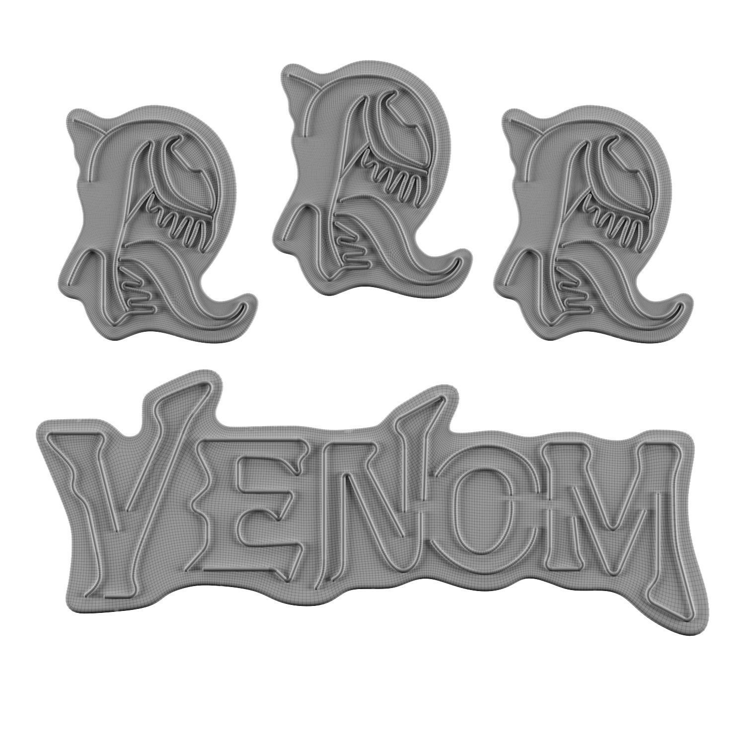 Venom Neon Signs 3D model | CGTrader
