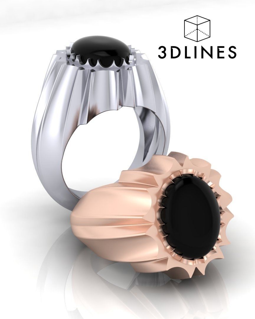 oval jewelry ring for men free stl 3dm obj ready for print 3D model 3D printable | CGTrader
