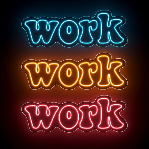 Work Neon Sign 3D model | CGTrader
