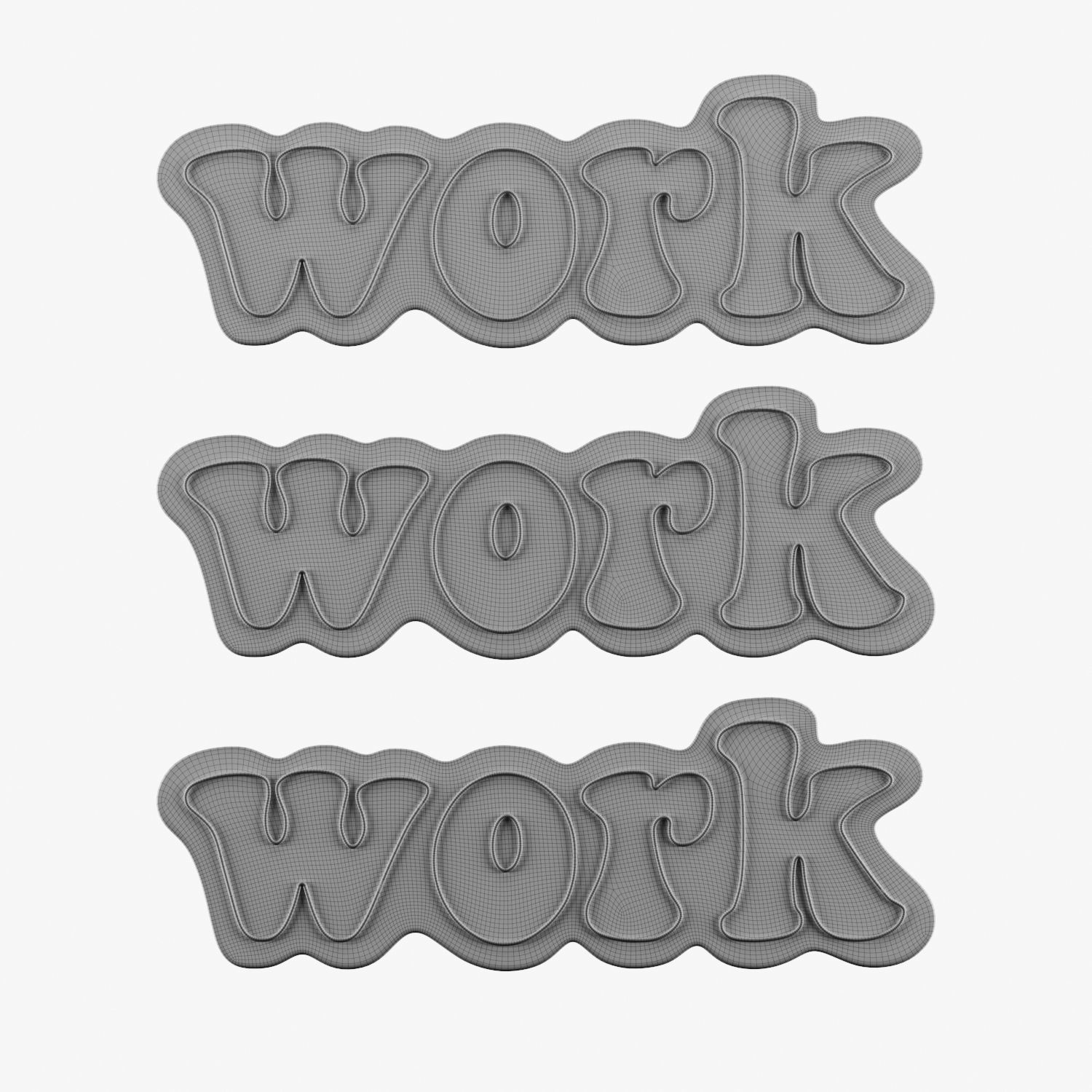 Work Neon Sign 3D model | CGTrader