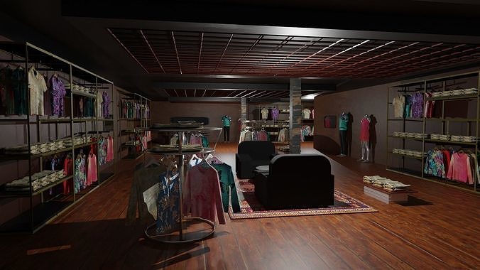 3D model Clothing Store interior VR / AR / low-poly | CGTrader