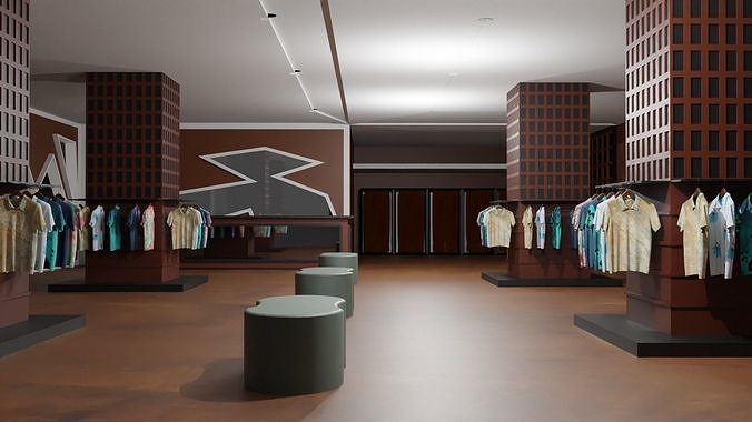 3D model Clothing Store interior VR / AR / low-poly | CGTrader