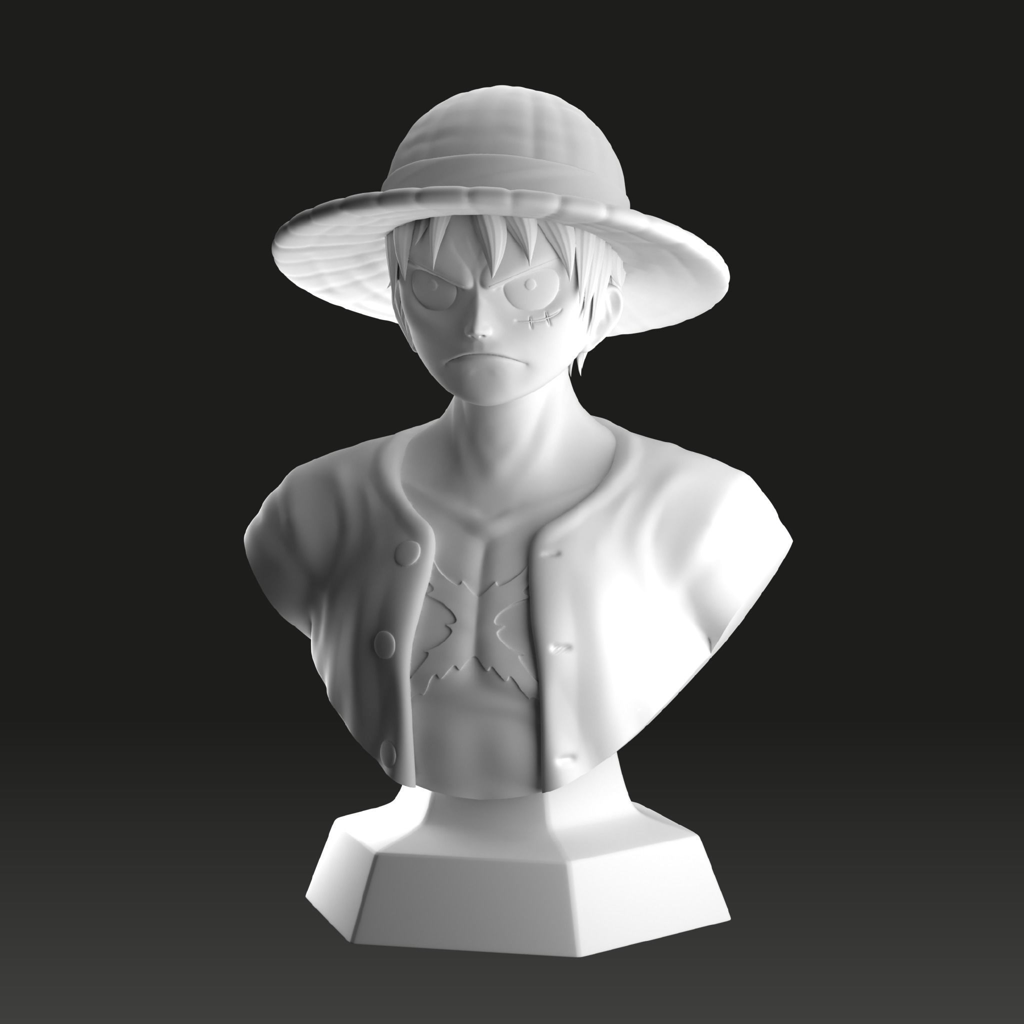 Luffy Bust 3D model 3D printable | CGTrader
