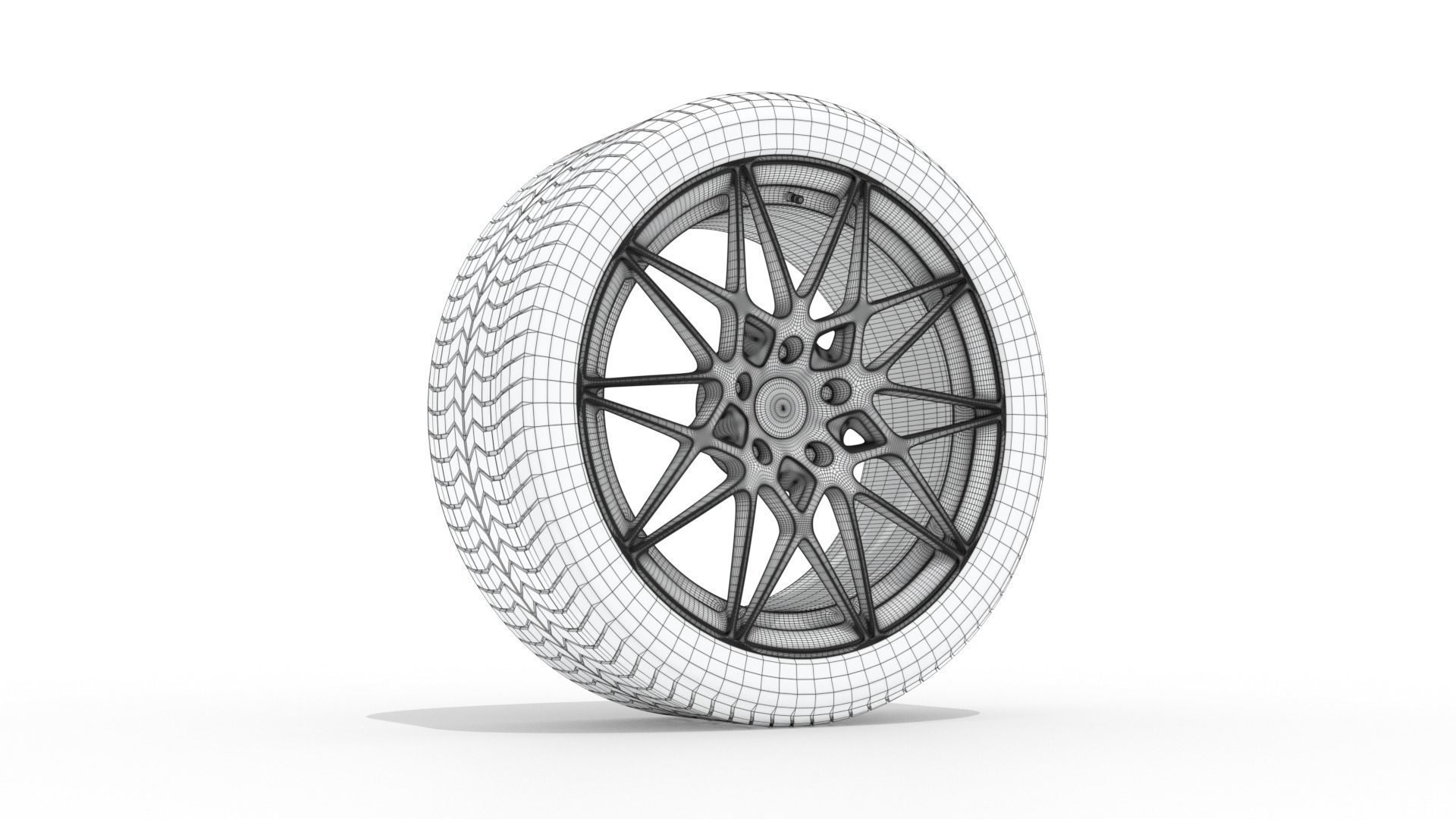 Sports Car Rims 20 inch with Tires 3D model | CGTrader