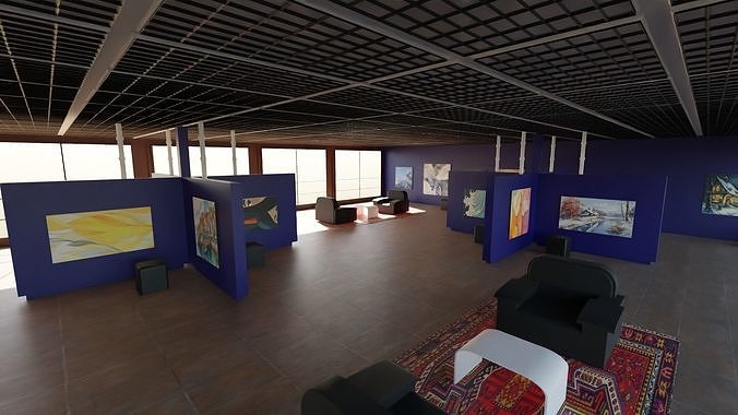 3D model Art Gallery VR / AR / low-poly | CGTrader