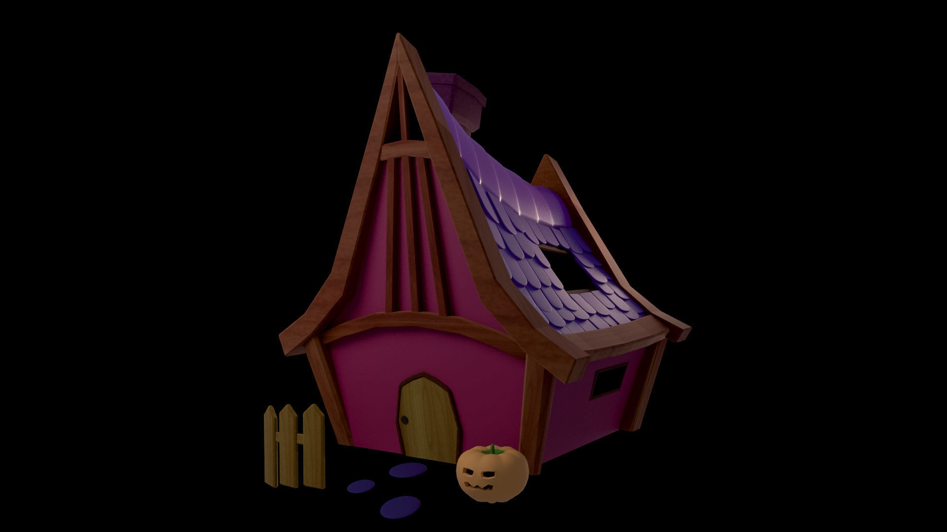 3D model Low Poly Witch House Exterior VR / AR / low-poly | CGTrader