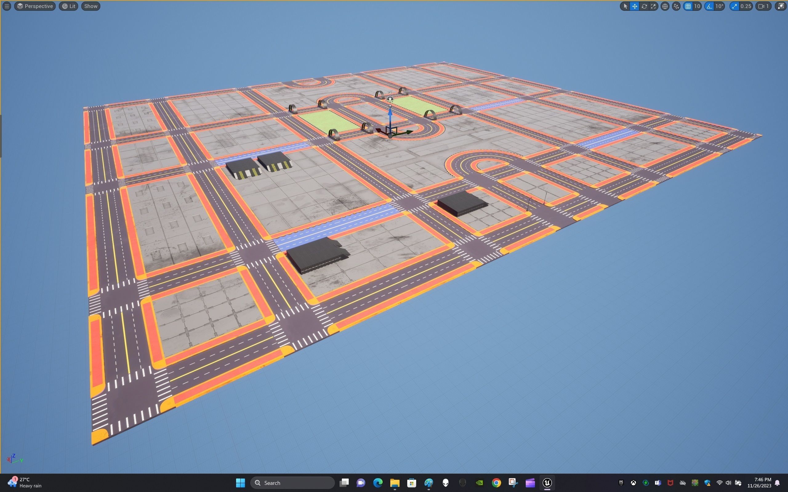 3D model Sci Fi Modular Road Pack VR / AR / low-poly | CGTrader
