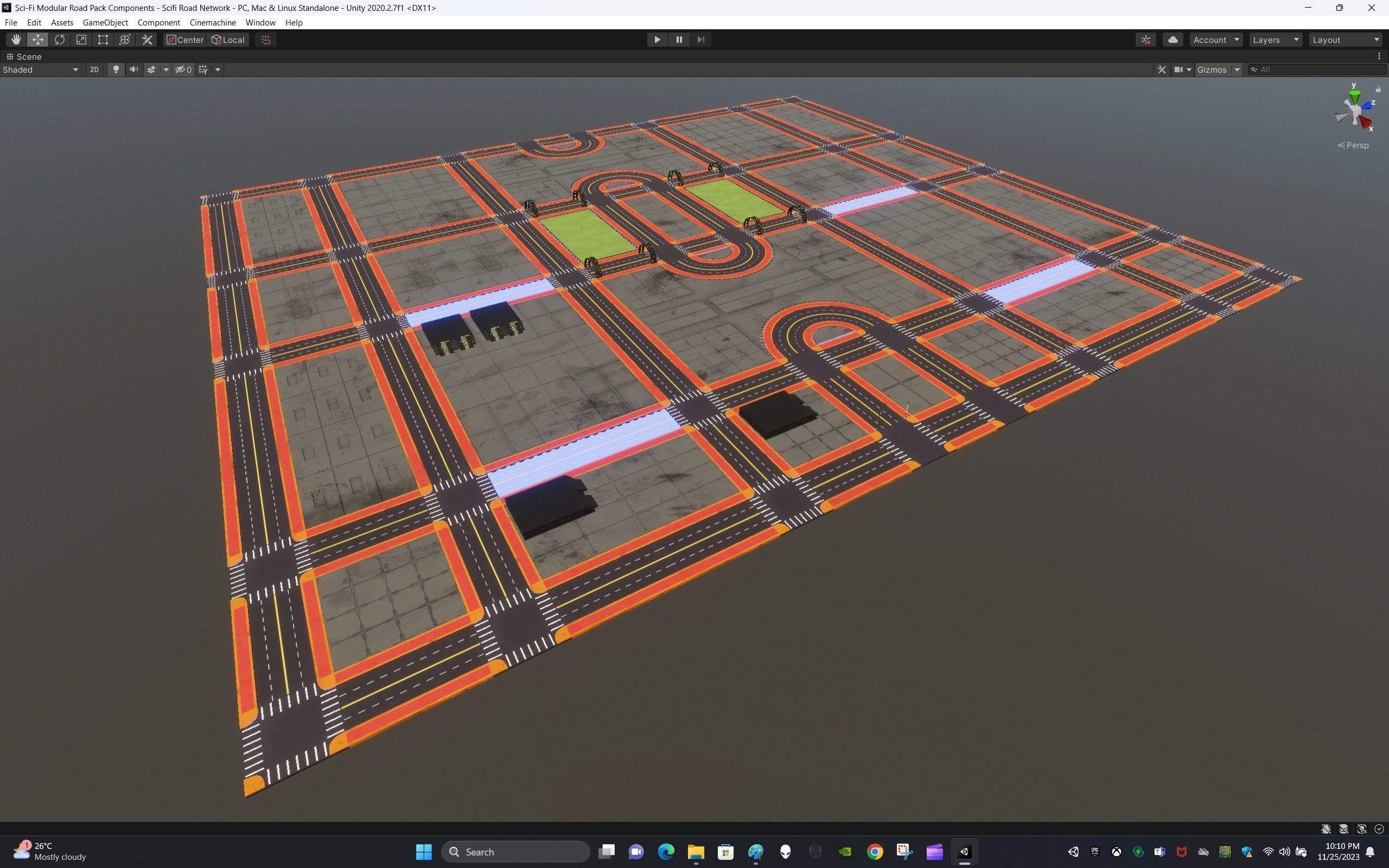 3D model Sci Fi Modular Road Pack VR / AR / low-poly | CGTrader
