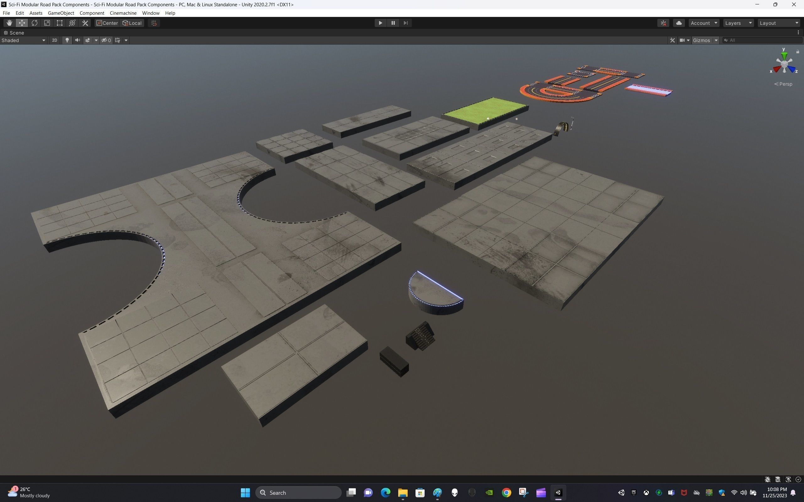 3D model Sci Fi Modular Road Pack VR / AR / low-poly | CGTrader