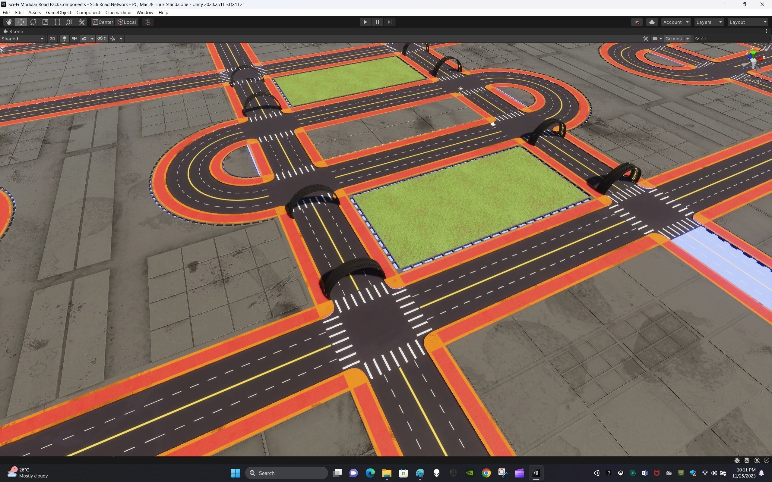 3D model Sci Fi Modular Road Pack VR / AR / low-poly | CGTrader