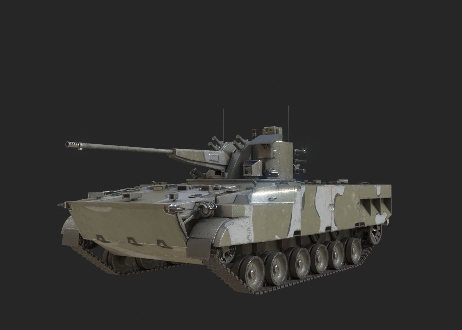 3D model 4 coatings of Russian 2S38 Derivatsiya-PVO self-propelled AA ...