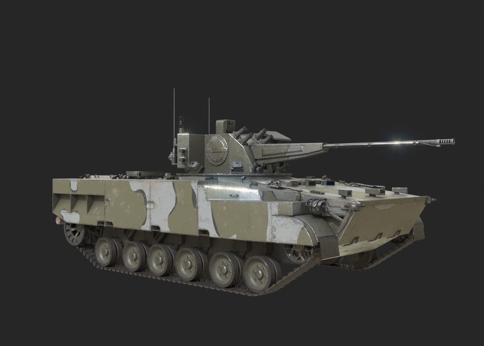3D model 4 coatings of Russian 2S38 Derivatsiya-PVO self-propelled AA ...