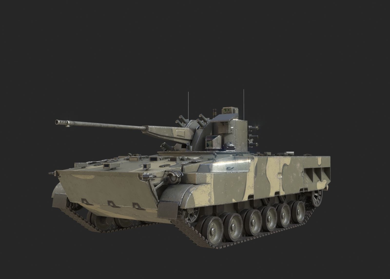 3D model 4 coatings of Russian 2S38 Derivatsiya-PVO self-propelled AA ...