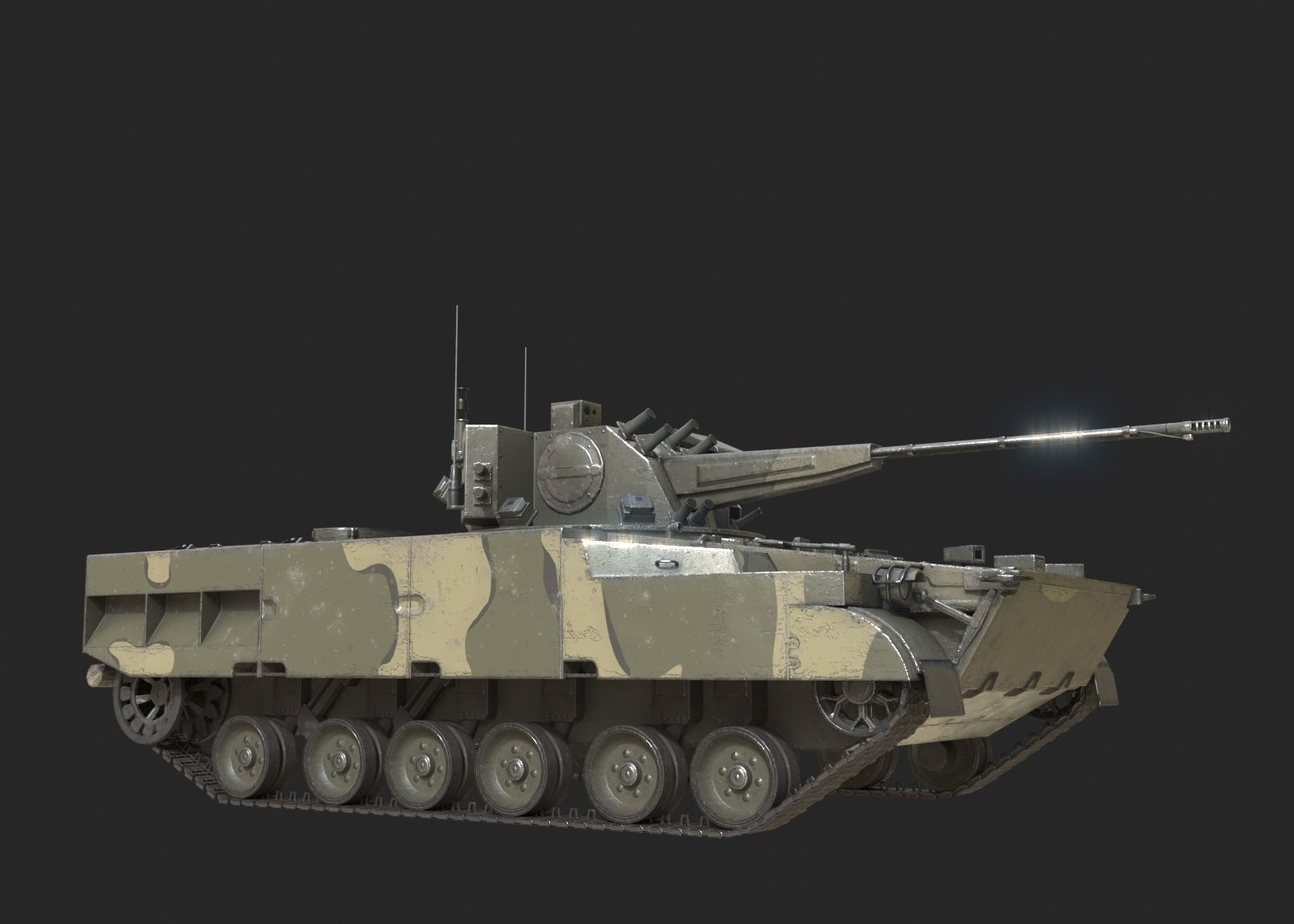 3D model 4 coatings of Russian 2S38 Derivatsiya-PVO self-propelled AA ...