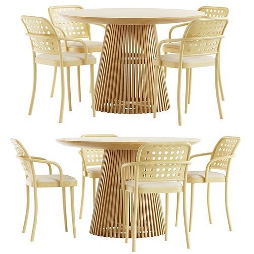 Ton 822 and jeanette table free 3D model | CGTrader