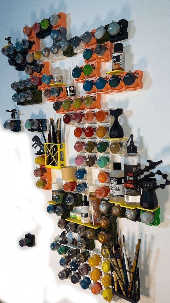 Rack It Up - modular paint rack 3D model 3D printable | CGTrader