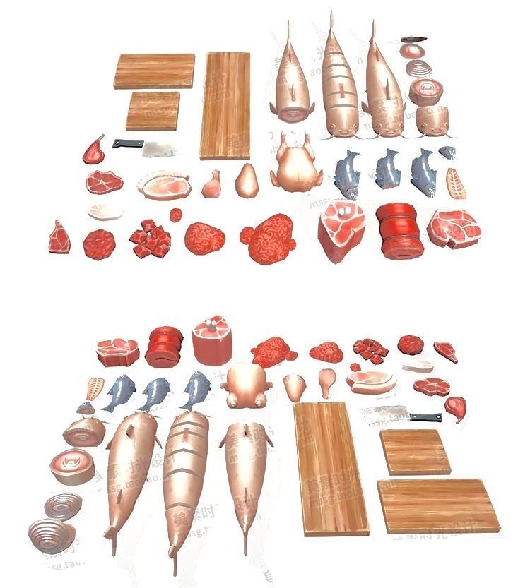 3D model Cartoon Meat Low Poly VR / AR / low-poly | CGTrader