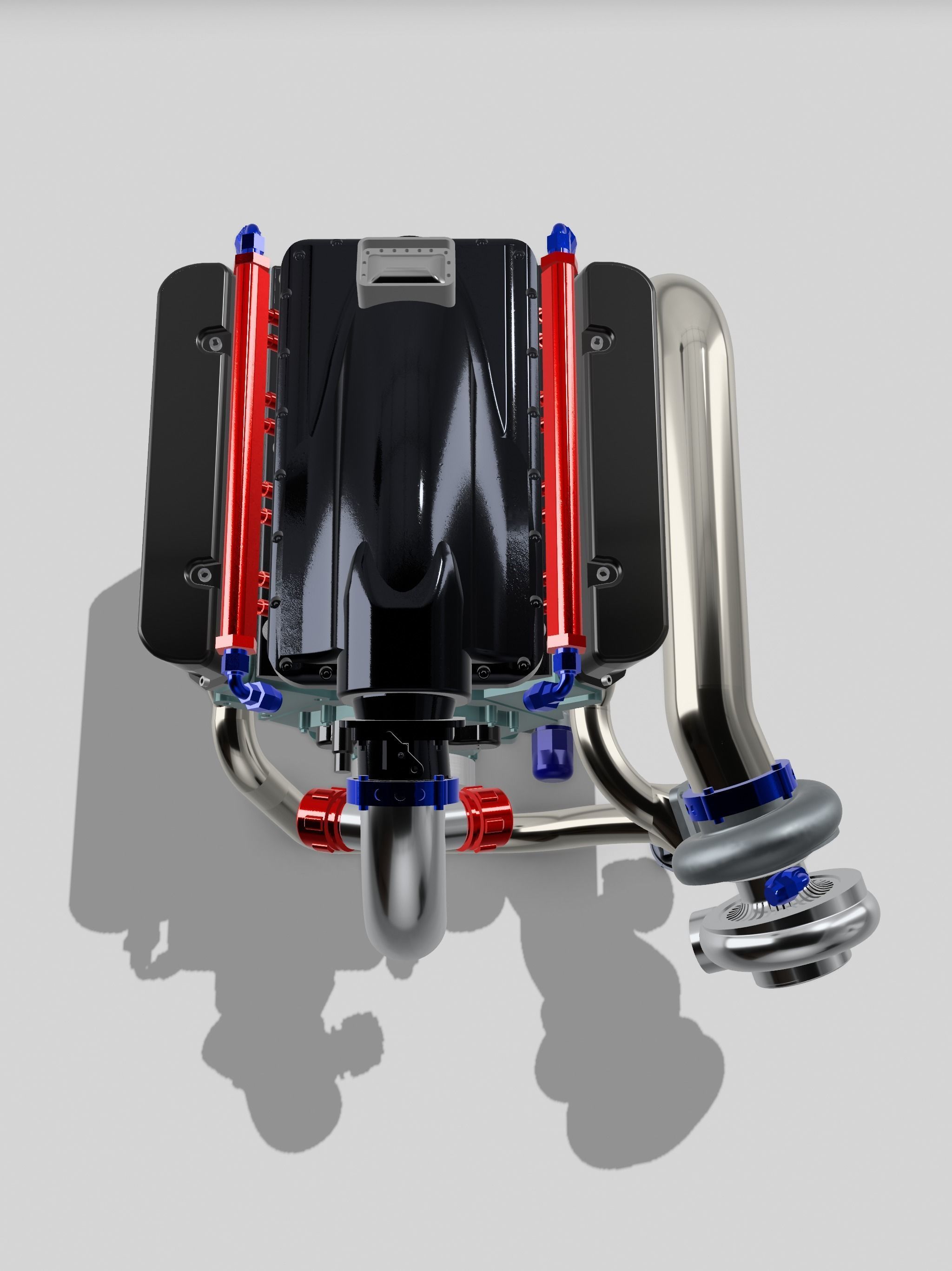 Holden 355 Single Turbo Engine set with Billet items 3D model 3D ...