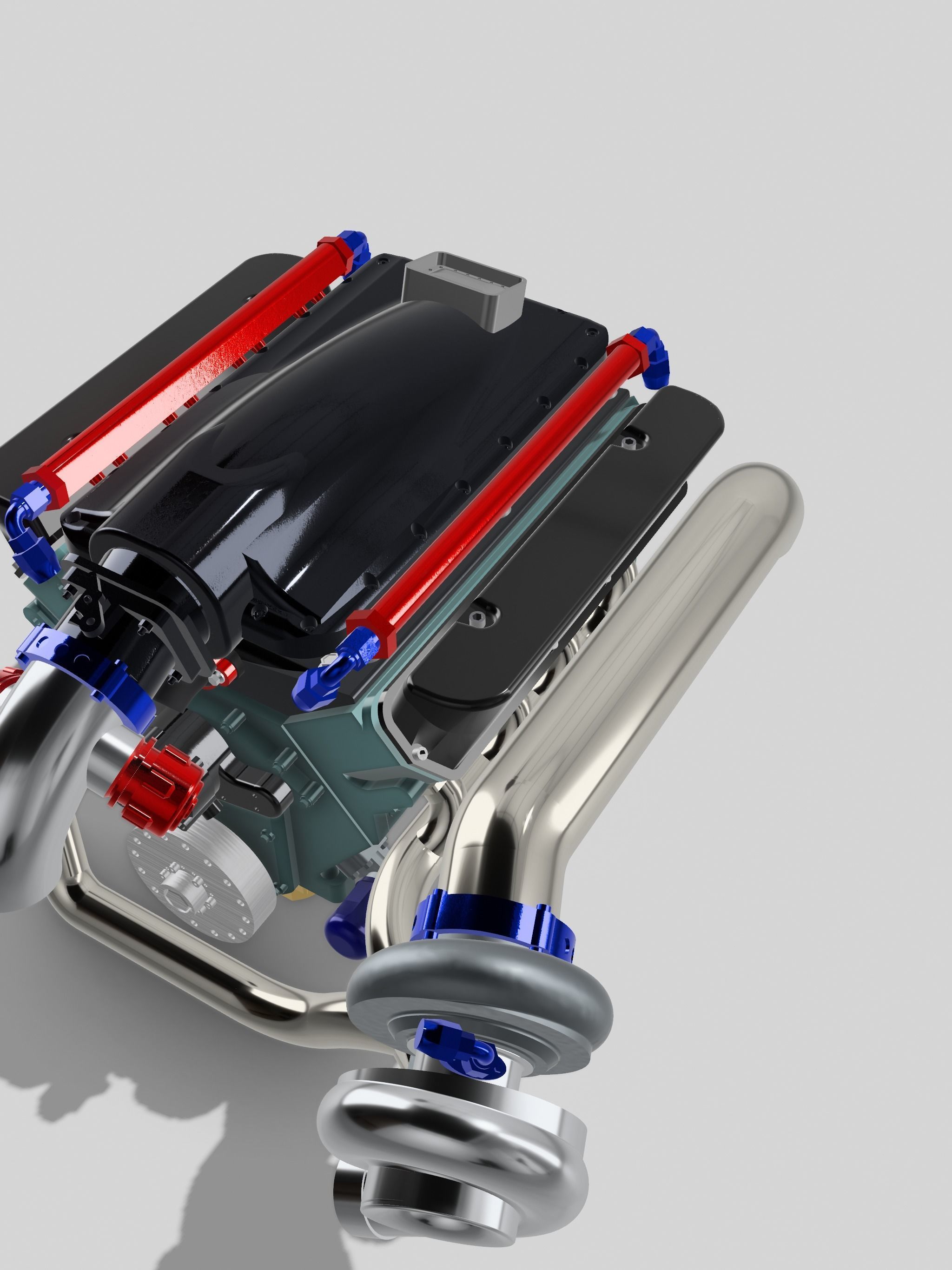 Holden 355 Single Turbo Engine set with Billet items 3D model 3D ...