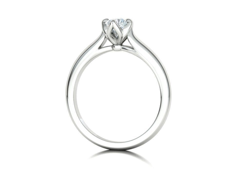 30 pointer Solitaire Promise Ring 4prong design Engagement Ring 3D ...