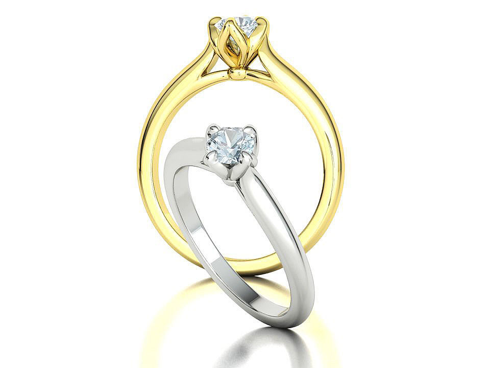 30 pointer Solitaire Promise Ring 4prong design Engagement Ring 3D ...