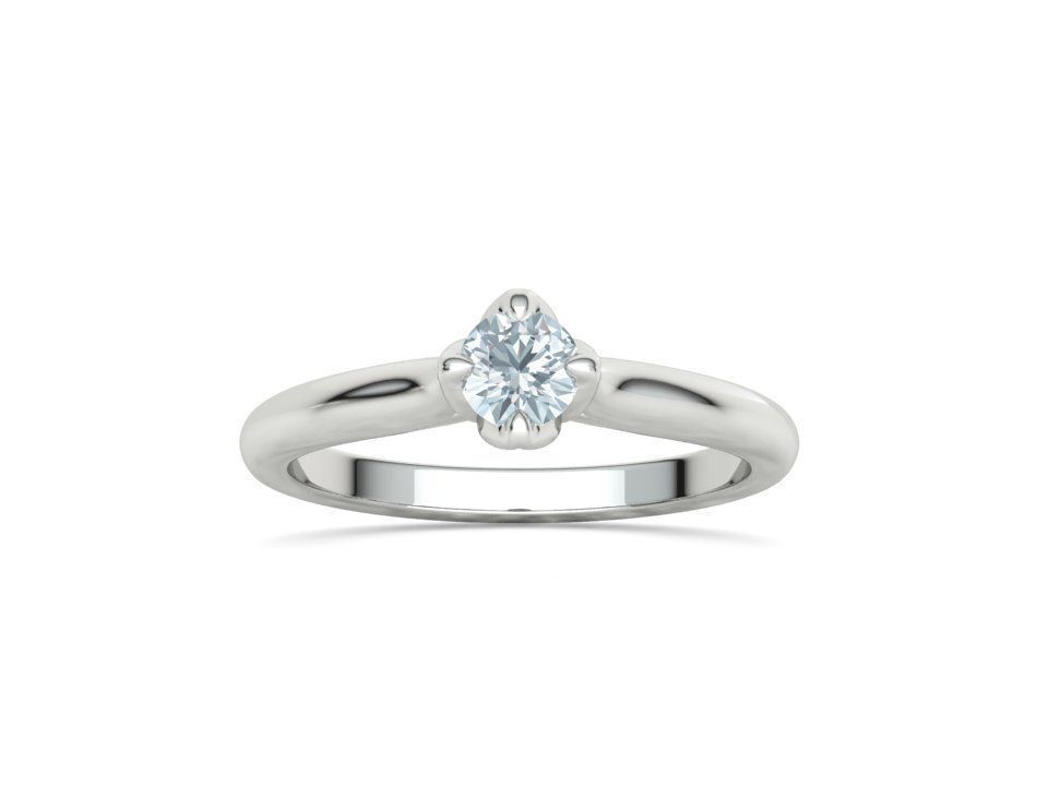 30 pointer Solitaire Promise Ring 4prong design Engagement Ring 3D ...