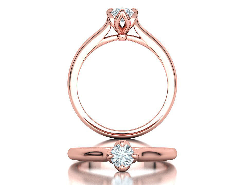 30 pointer Solitaire Promise Ring 4prong design Engagement Ring 3D ...