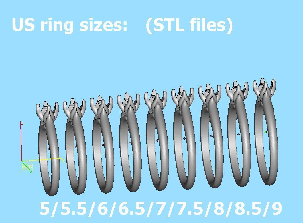 30 pointer Solitaire Promise Ring 4prong design Engagement Ring 3D ...