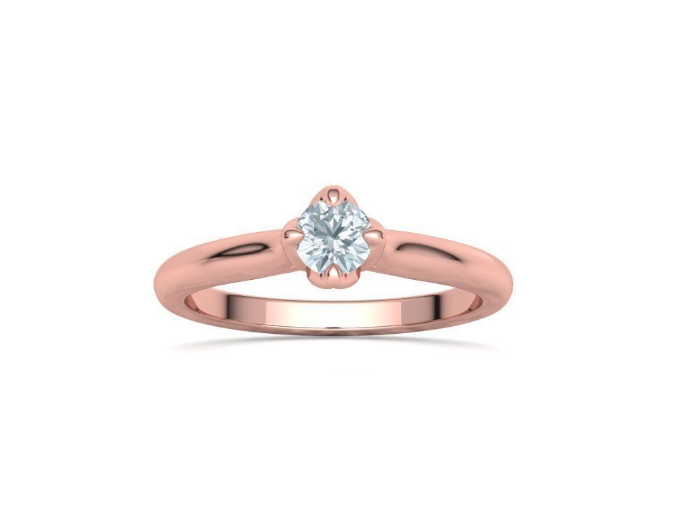 30 pointer Solitaire Promise Ring 4prong design Engagement Ring 3D ...