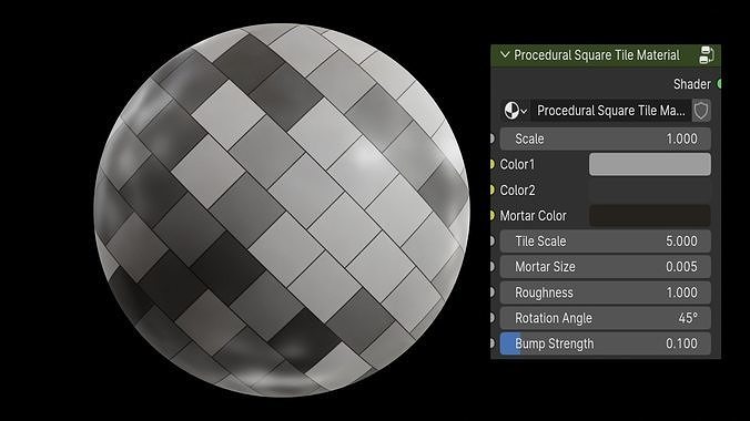 Procedural Square Tile Material Texture | CGTrader